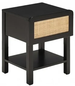Noční stolek GALANT LEITMOTIV s 1 zásuvkou, dřevo černé Present time LM1999