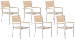 Sada 6 zahradních židlí béžové COMO Beliani