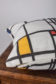 Lenbutik Povlak na polštář Piet Mondrian Composition II 45x45