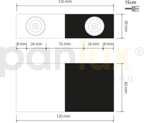 Dekorativní svítidlo LED Panlux VARIO V2/BT 2x3W 700mA černo-stříbrná