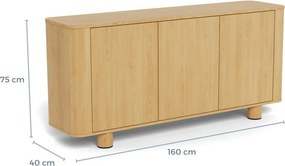 ACTONA Příborník ATMORE hnědý 160x40 cm