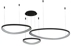 Moderní LED lustr Amanda 42+62+82 CCT černá
