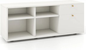 Costway Komoda se 2 zásuvkami a 4 přihrádkami a nastavitelnými nohami příborník