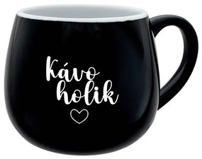 KÁVOHOLIK - černý keramický hrníček 300 ml