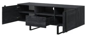 TV stolek Verica 150 cm s výklenkem - charcoal / černé nožky