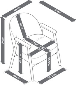 Tchibo - Křeslo s područkami a konstrukcí ze dřeva - barva: béžová
