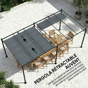 Outsunny kryt pro pergolu plachta pro 3 x 3 m, polyester 180 g/m³, UV ochrana 30+, tmavě šedá