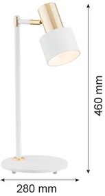 Argon 4256 - Stolní lampa DORIA 1xE27/15W/230V bílá/mosaz