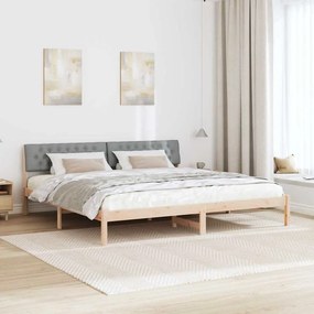 Rám postele s čelo Hnědá a světlá šedá 200 x 200 cm 3394338