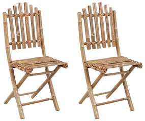 vidaXL Skládací zahradní židle s poduškami 2 ks bambus