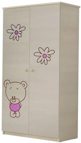 Šatní skříň Medvídek - Růžová