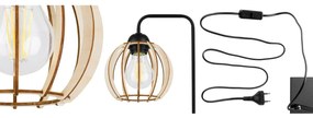 Stolní lampa TIMBER 8, 1x dřevěné stínítko