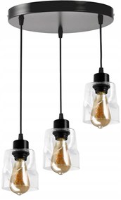 BERGE LED stropní svítidlo 3xE27, rolovací, průhledný čtverec
