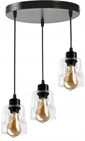 BERGE LED stropní svítidlo 3xE27, rolovací, průhledný čtverec