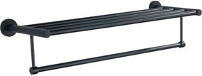 Aqualine Samba - Polička s držákem ručníků, délka 63 cm, matná černá SB214