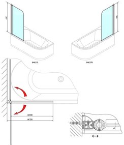 Polysan Spera Vanová zástěna 75 cm, čirá BS-75