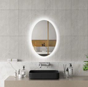 Erga Paola, oválné LED zrcadlo 50x70cm, 1725 lm, 3 barvy světla, přední a zadní osvětlení, ERG-V01-302-5070-00