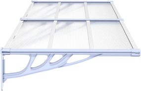 Vchodová stříška šedá a průhledná 199 x 90 cm polykarbonát 153692