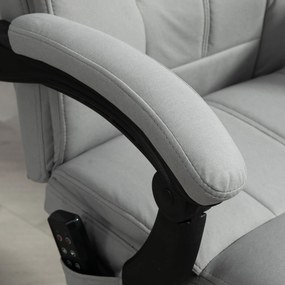 Masážní kancelářská židle Vinsetto s funkcí polohování ergonomická kancelářská židle výškově nastavitelná manažerská židle s podnožkou světle šedá pr…