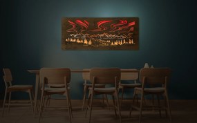 Li-Go "Polární záře" světelný RGBW obraz 230V 120x50cm provedení povrchu: dub světlý