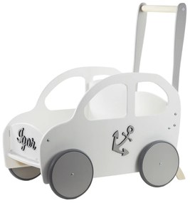 Tuptus Dřevěné auto pro kluky / chodítko bílá