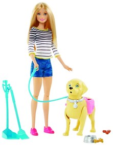 Panenka Barbie procházka s pejskem, Mattel DWJ68