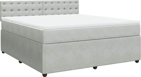 Box spring postel s matrací světle šedá 180x200 cm samet 3290118