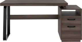 Aosom Stůl velký 160 cm minimalistický styl se zásuvkami, MDF deska, kovová trubka, kancelář, hnědá