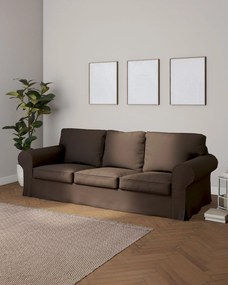Potah na pohovku IKEA Ektorp 3-místná, rozkládací STARÝ MODEL PIXBO barva hnědá látka pletený vzor