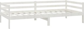 Denní postel s matrací 90 x 200 cm bílá masivní borové dřevo 3083570
