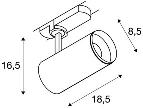 Lištové LED svítidlo SLV NUMINOS DALI M 13W 3000K 60° černé 1004468