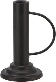 Granitový antik kovový svícen na úzkou svíčku Ariana black - 11*9*15 cm