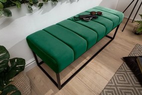 Designová lavice Halle 110 cm samet - smaragdově zelená