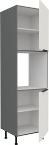 ARIA aw | vysoká skříňka 60 DP-215 2F na vestavnou troubu | 60 cm | ANTI FINGERPRINT povrch | antracit/bílá