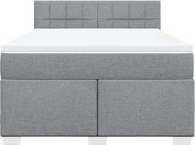 Box spring postel s matrací světle šedá 140 x 190 cm textil 3288183