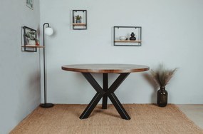 Wudboys Jídelní stůl ROUND - IKS Barva kovu: Bílá, Dřevo: Dub lamino - dle vzorníku, Rozměr: Průměr 130 cm, moderní skandinávský styl