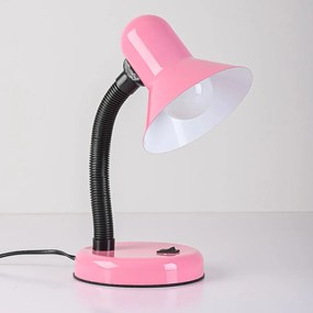 Stolní lampa Mentor, 1x růžové stínítko, p