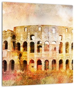 Obraz - Digitální malba, koloseum, Řím, Itálie (30x30 cm)