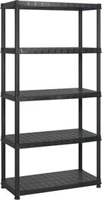 Úložný regál 5patrový černý 274,5 x 45,7 x 185 cm plast 3059858