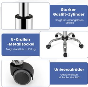 Costway Ergonomická kancelářská židle bez područek, polstrovaná otočná židle