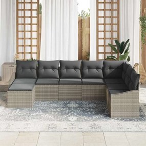Set pohovek 8 ks Světle šedá polyratan 3346842