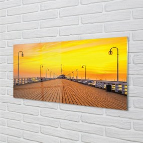 Obraz na skle Gdańsk Pier sea sunset 120x60 cm