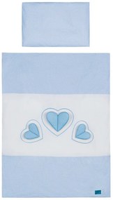 6-dílné ložní povlečení Belisima Tři srdce 100/135 bílo-modré