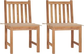 vidaXL Zahradní židle 2 ks s poduškami masivní teakové dřevo [3062924] Barva: Modrá