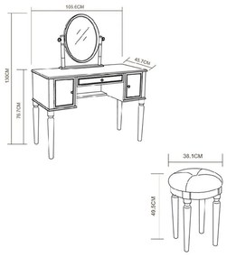 Toaletní stolek Charlotte “Brown” Savoy
