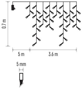 LED Vánoční venkovní řetěz 200xLED/8 módů 8,6m IP44 teplá bílá