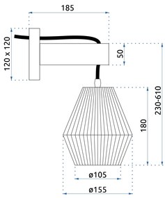 Nástěnná lampa KINKIET DECOR II hnědá