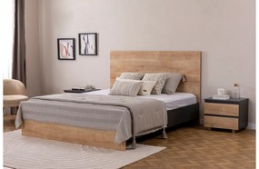 Antracitově-safírová postel Panna, 160X200
