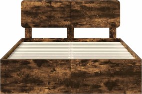 Rám postele Kouřový dub 140 x 200 cm Masivní borové dřevo 3412073