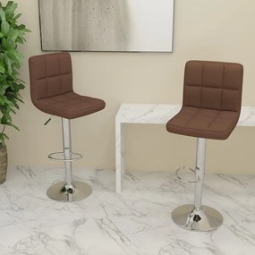 Barové židle 2 ks hnědé textil 334242